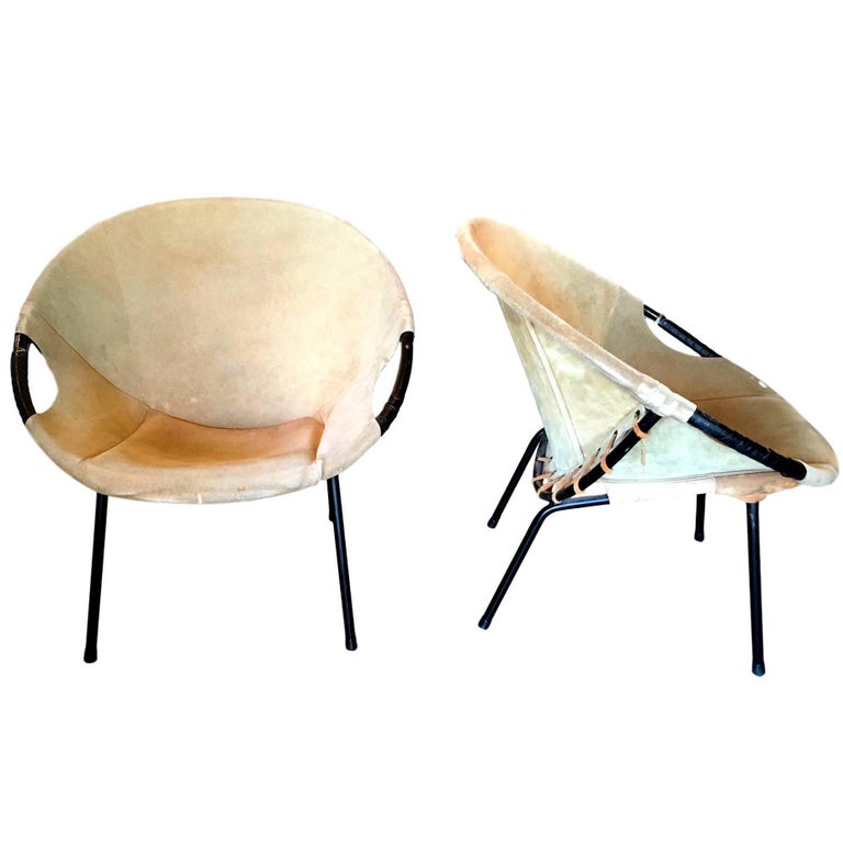 Pair of Vintage Suede Scoop Chairs For Sale at 1stDibs | cintage surde ...