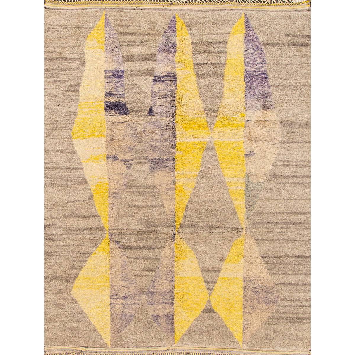 21st Century Gray Geometric Moroccan-Style Carpet For Sale at 1stDibs