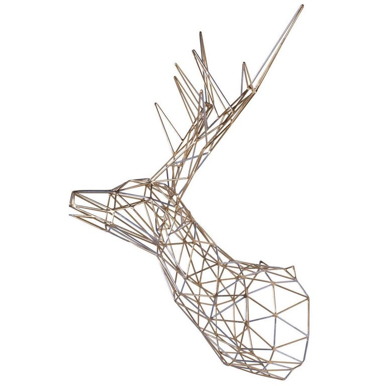 Gold Deer Iron Sculpture For Sale at 1stDibs