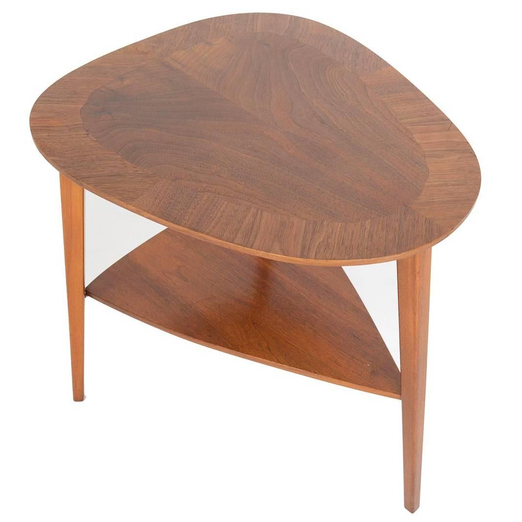 Danish Modern Triangular Mid Century Wedge Table in Walnut For Sale at ...