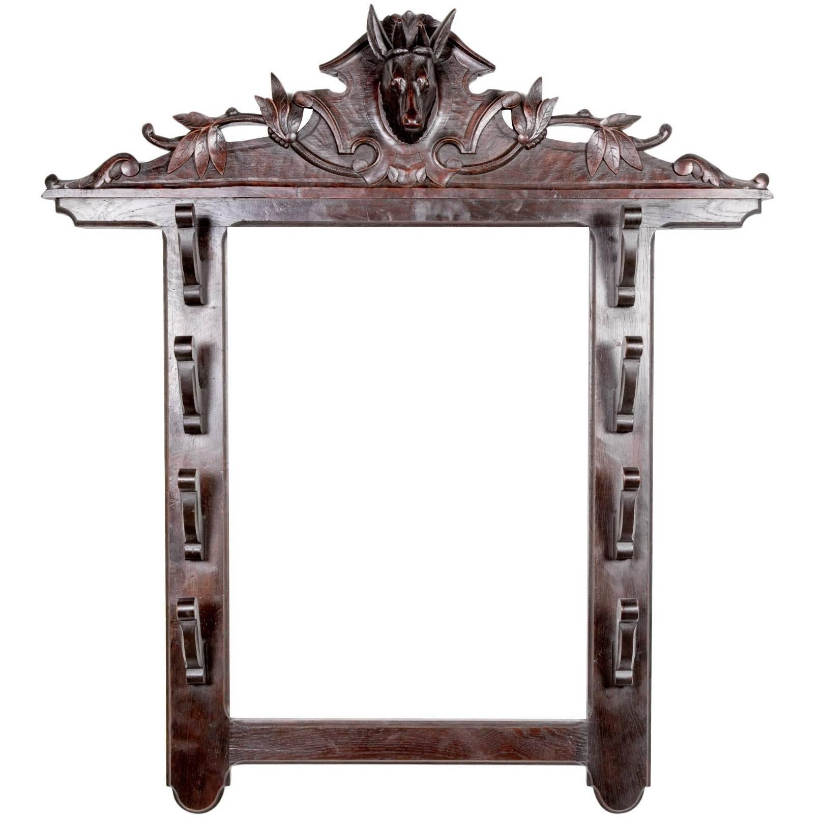 Hand Carved Black Forest Roe Deer Head Gun Rack at 1stDibs