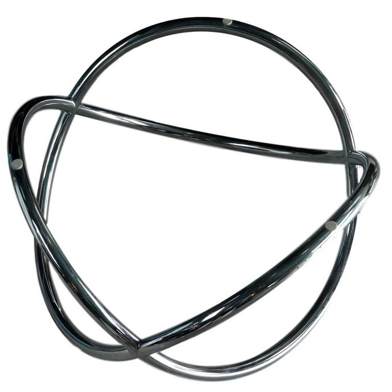 French Sculptural Chrome Ring Coffee Table For Sale at 1stDibs