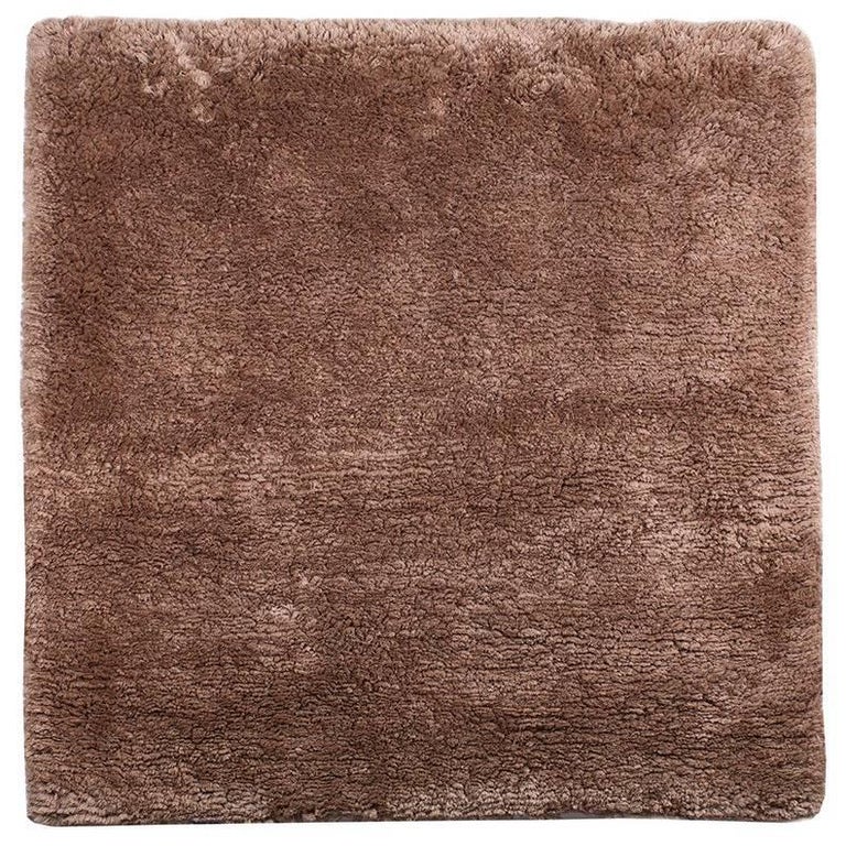 Square Silk Shag Area Rug in Coffee or Bronze Color For Sale at 1stDibs