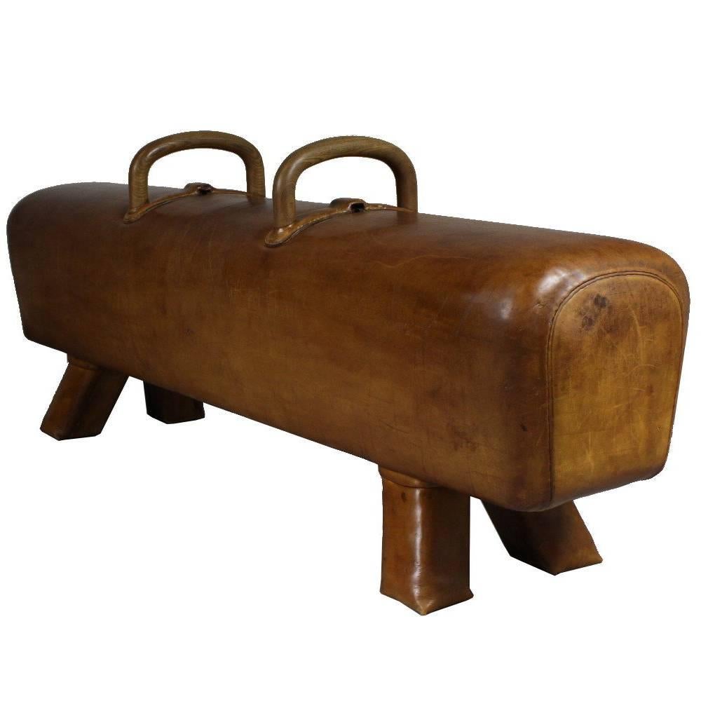1940s Leather Gym Pommel Horse Bench at 1stDibs | gym horse bench ...