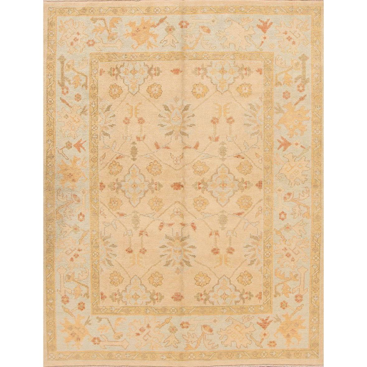 21st Century Ivory Oushak Style Carpet For Sale at 1stDibs