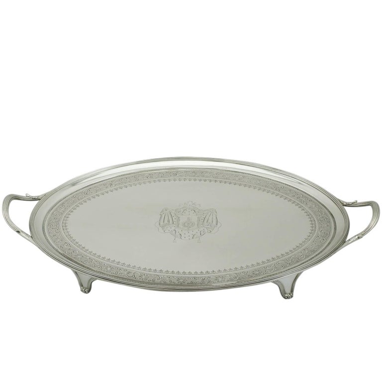 Georgian Sterling Silver Tray 1790s at 1stDibs