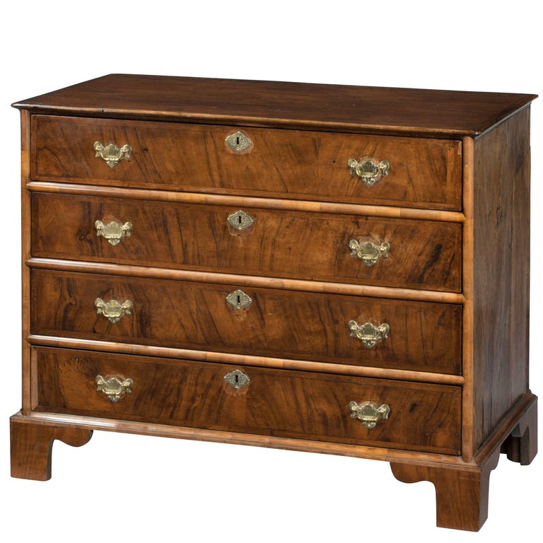 Mid-18th Century Chest of Four Long Drawers For Sale at 1stDibs
