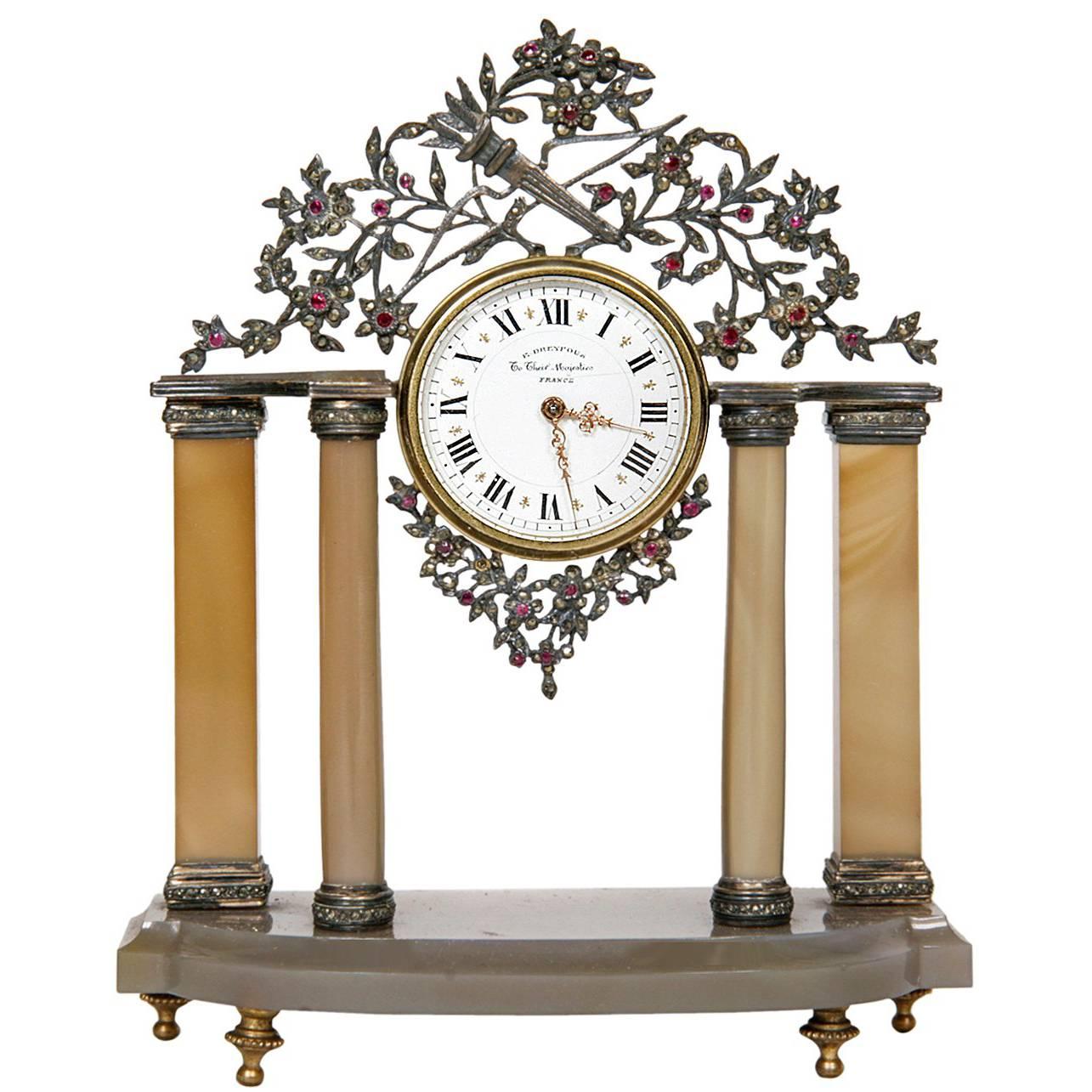 Early 20th Century Stylish Brass Table Clock in Amsterdamse School ...