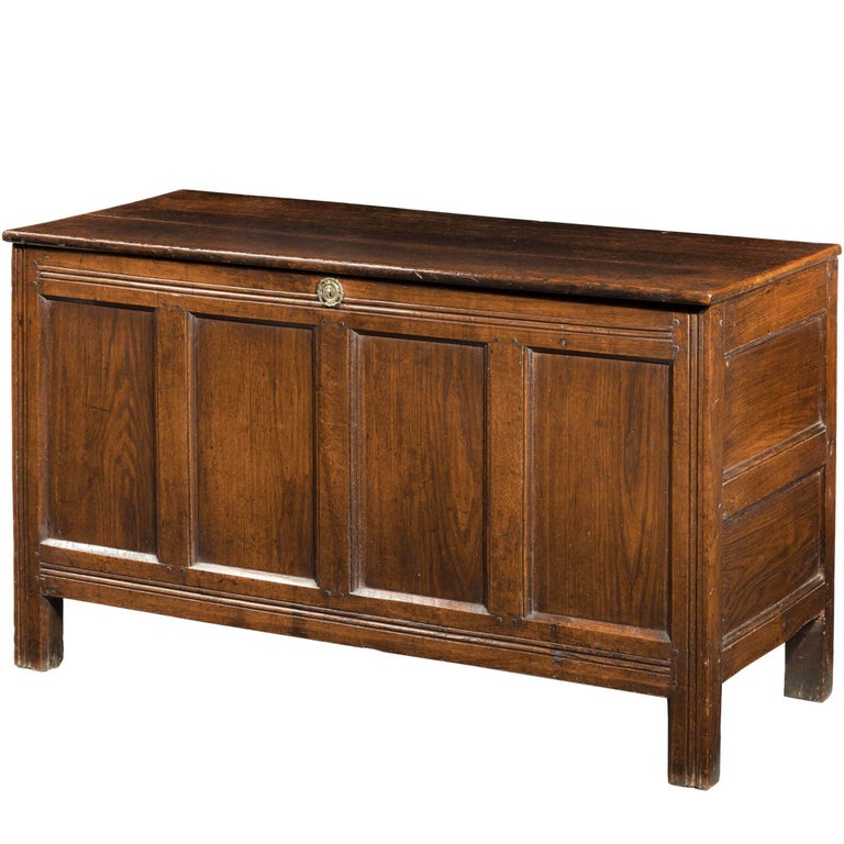Early 18th Century Oak Kist the Interior with a Fitted Candle Box For ...