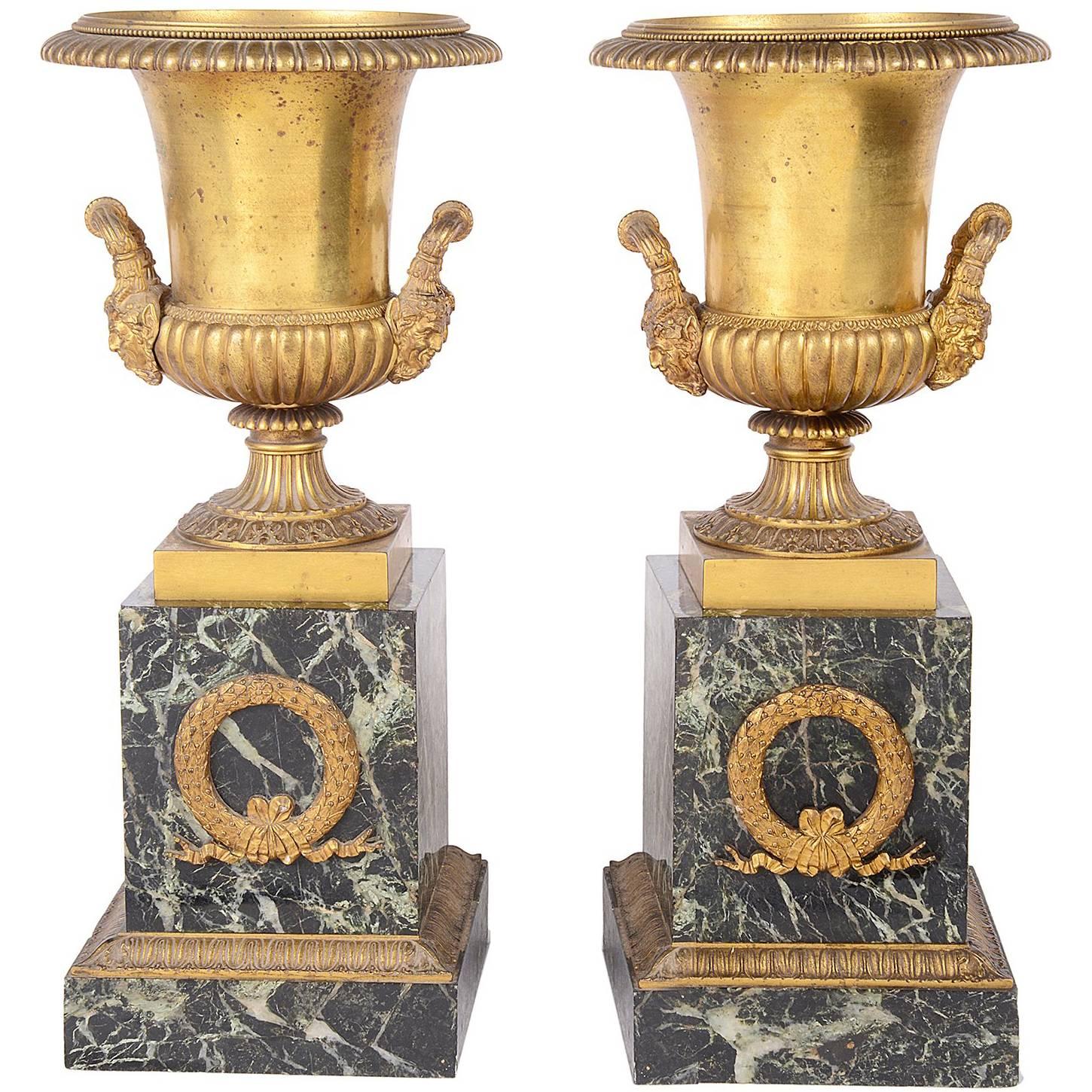 Pair of Large Classical Bronze Urns at 1stDibs