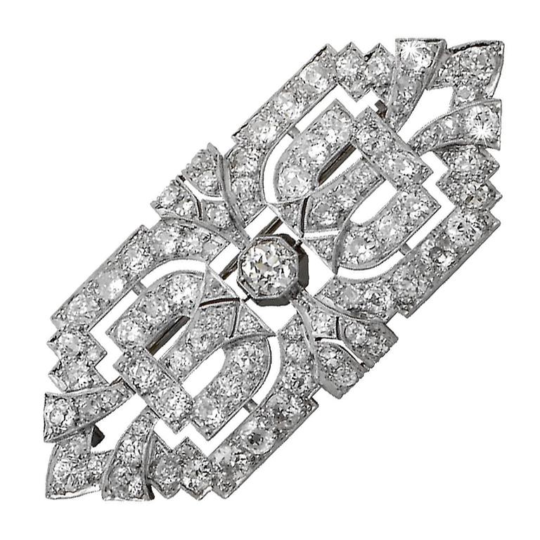 Art Deco Diamond Brooch at 1stDibs | art deco brooch, art deco diamond ...