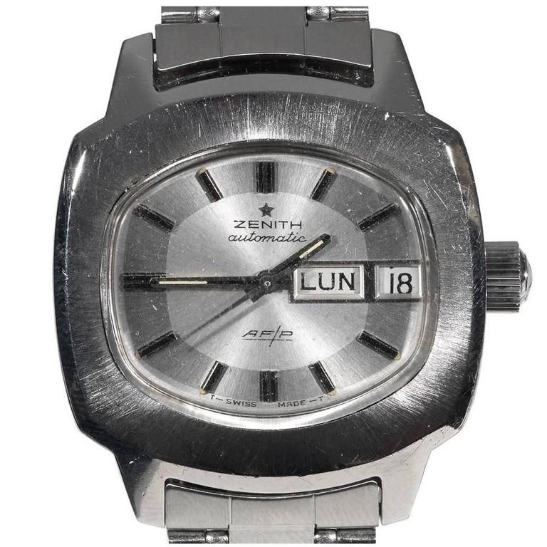 Zenith Stainless Steel AF/P Automatic Bracelet Wristwatch at 1stDibs ...
