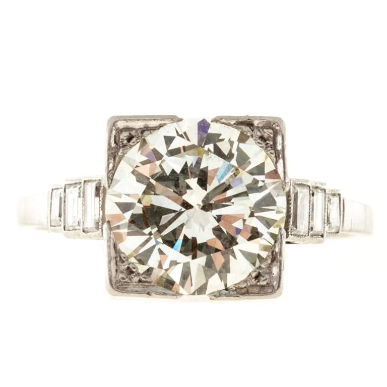 Transitional Cut Diamond Baguette Platinum Ring For Sale at 1stDibs ...