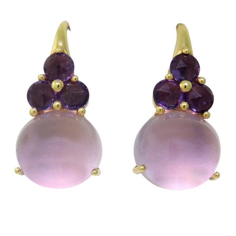 Pomellato Luna Rose Quartz Amethyst Gold Earrings at 1stDibs ...