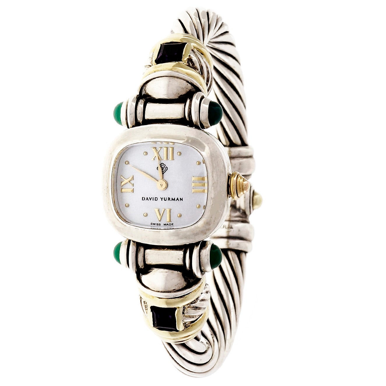 David Yurman Ladies Yellow Gold Silver Diamonds Mother-of-Pearl ...