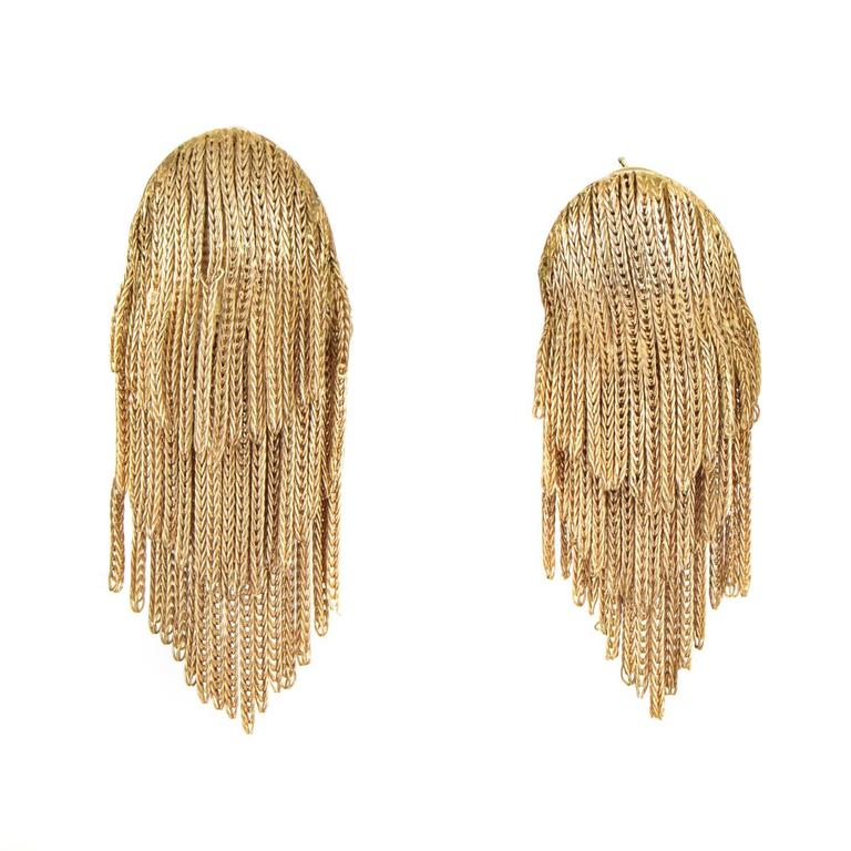 Tiffany and Co. Gold Fringe Earrings at 1stDibs