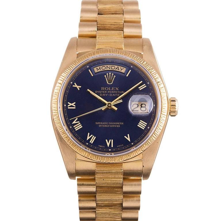 Rolex Yellow Gold “Bark Finish” Day-Date Purple Color-Change Dial ...