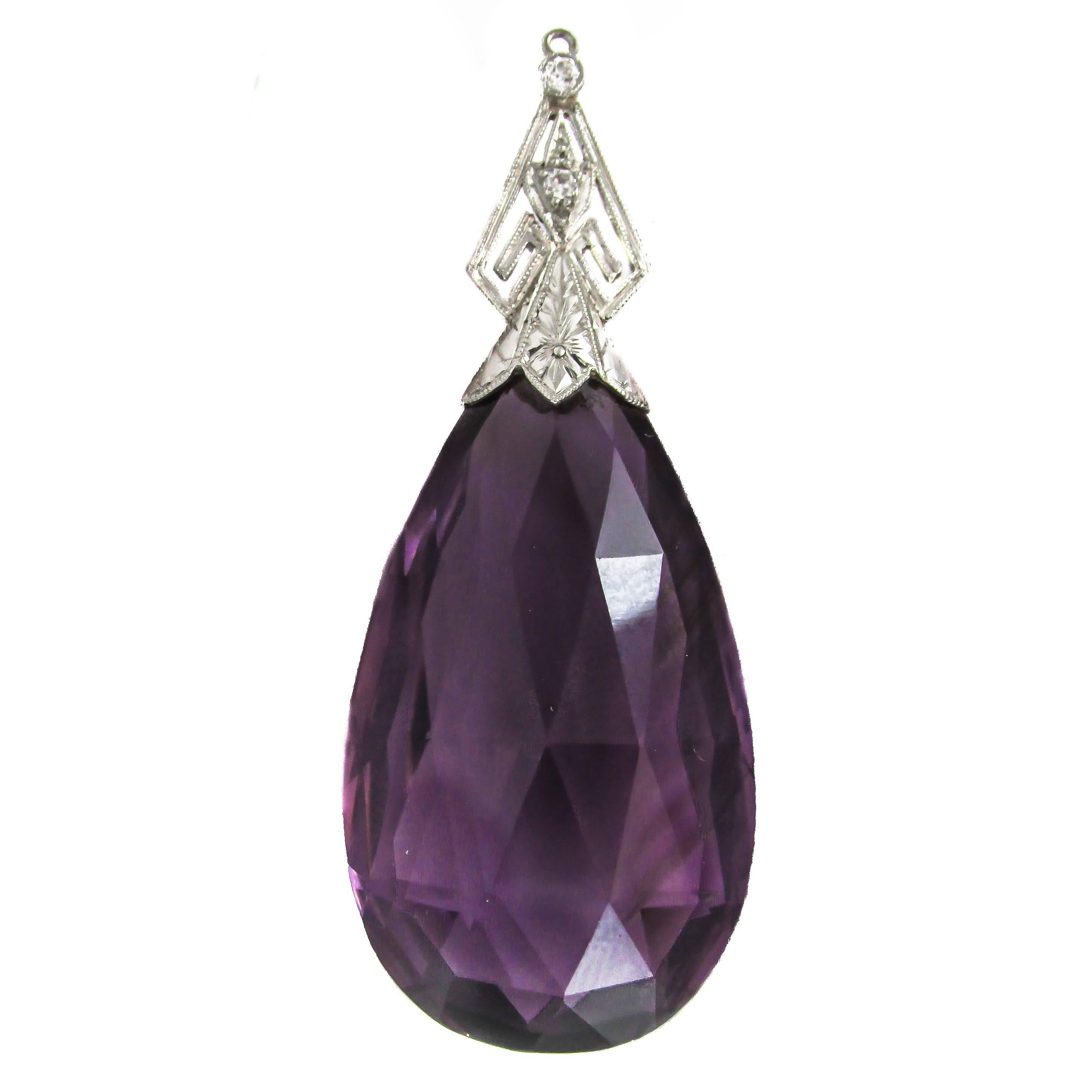 Art Deco Amethyst Pendant at 1stDibs