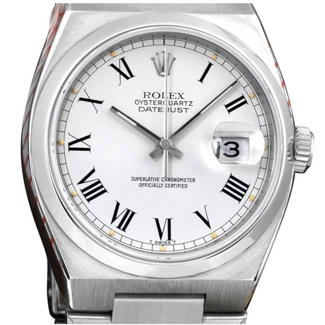 Rolex Stainless Steel Oysterquartz Datejust Wristwatch Ref 17000B For ...