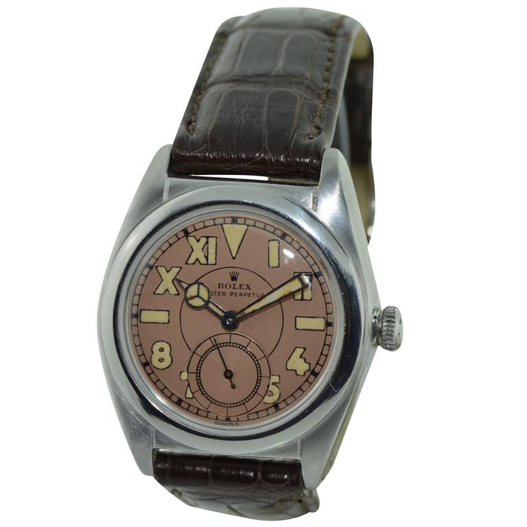 Rolex Stainless Steel Oyster Perpetual Bubble Back Wristwatch Ref 2764 ...