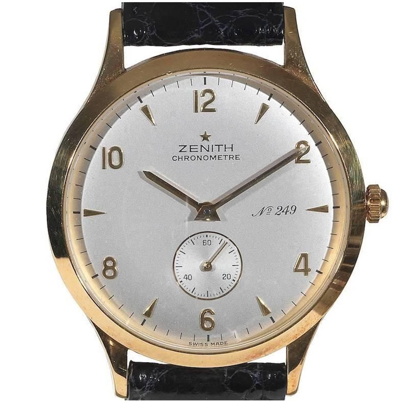 Zenith Yellow Gold Chronometre Collection 125eme Wristwatch at 1stdibs