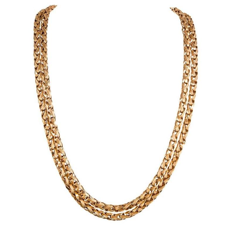 Tiffany and Co. 40 Inch Braided Gold Chain at 1stDibs