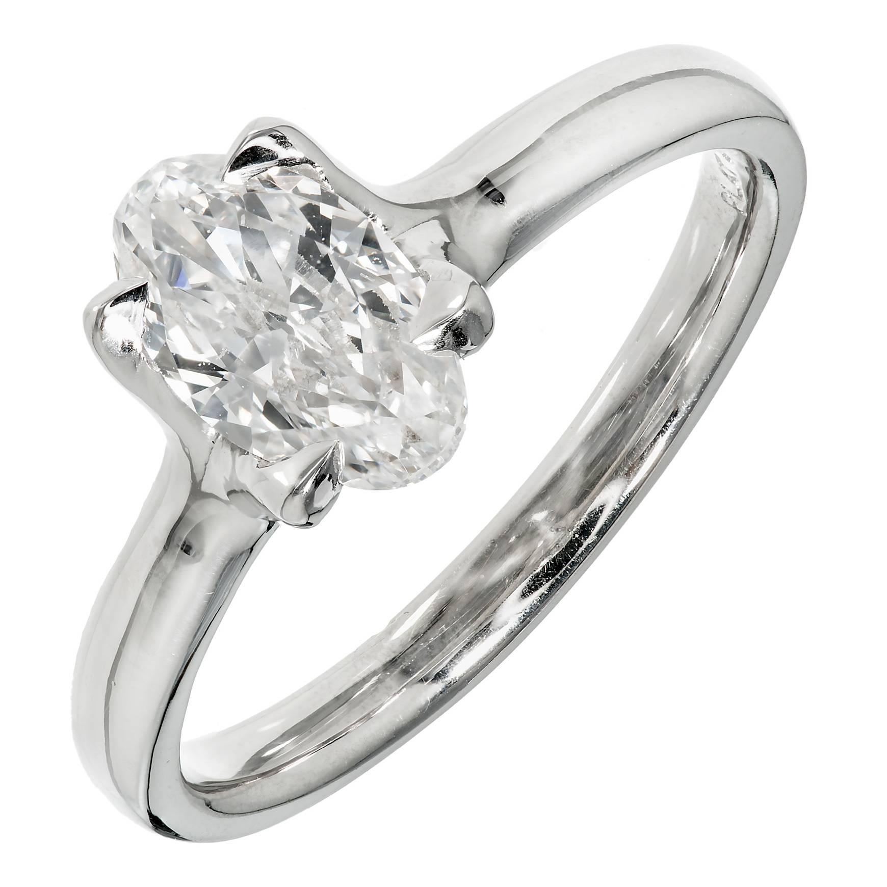 Bulgari Griffe Oval Diamond Solitaire Platinum Ring at 1stDibs ...