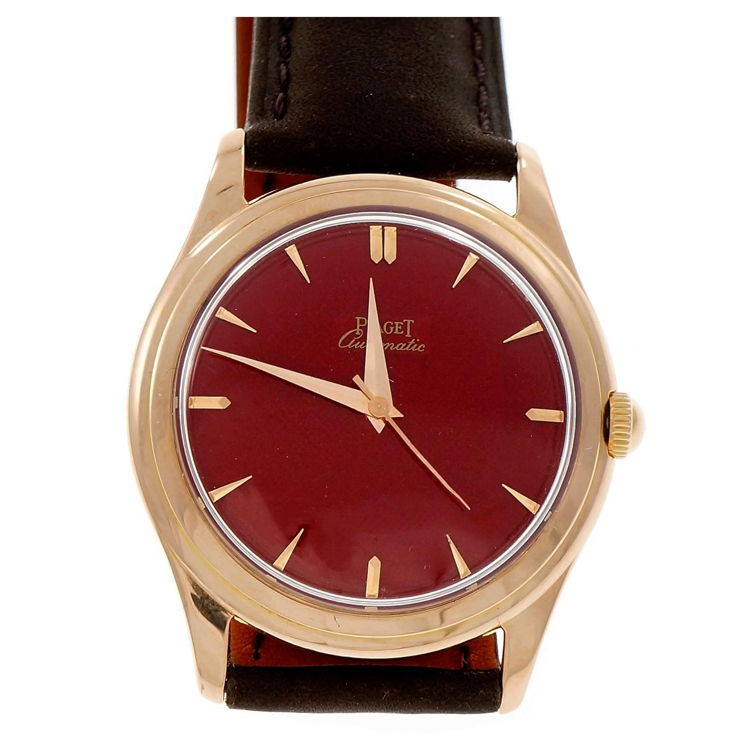 Cartier Vermeil Tank Custom Colored Red Dial Quartz Wristwatch at ...