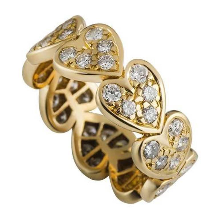 Cartier Diamond Heart Link Ring at 1stDibs | cartier link ring