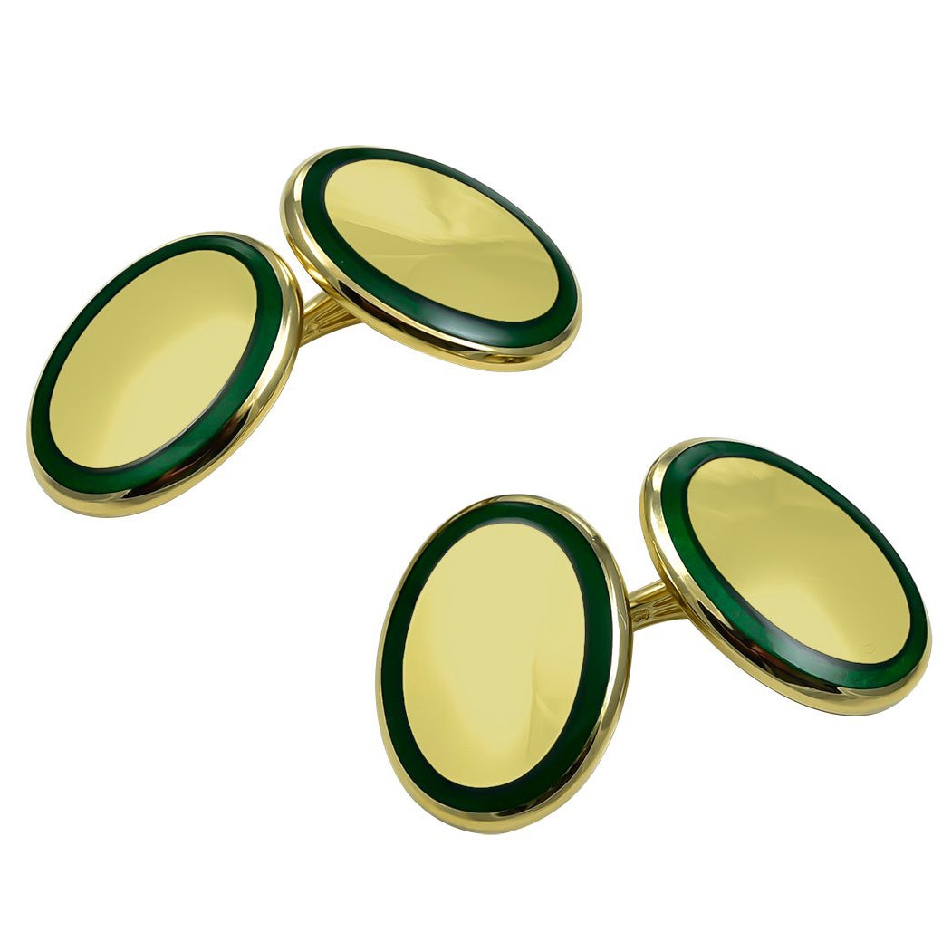 TIFFANY and CO Antique Gold and Enamel Cufflinks For Sale at 1stDibs