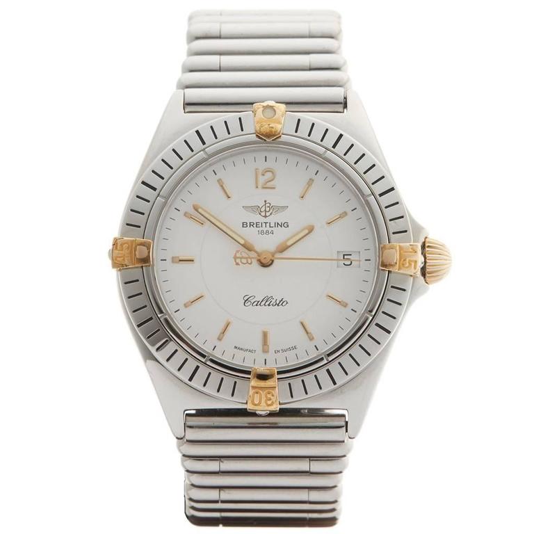 Breitling Ladies Stainless Steel Yellow Gold Callisto Quartz Wristwatch ...