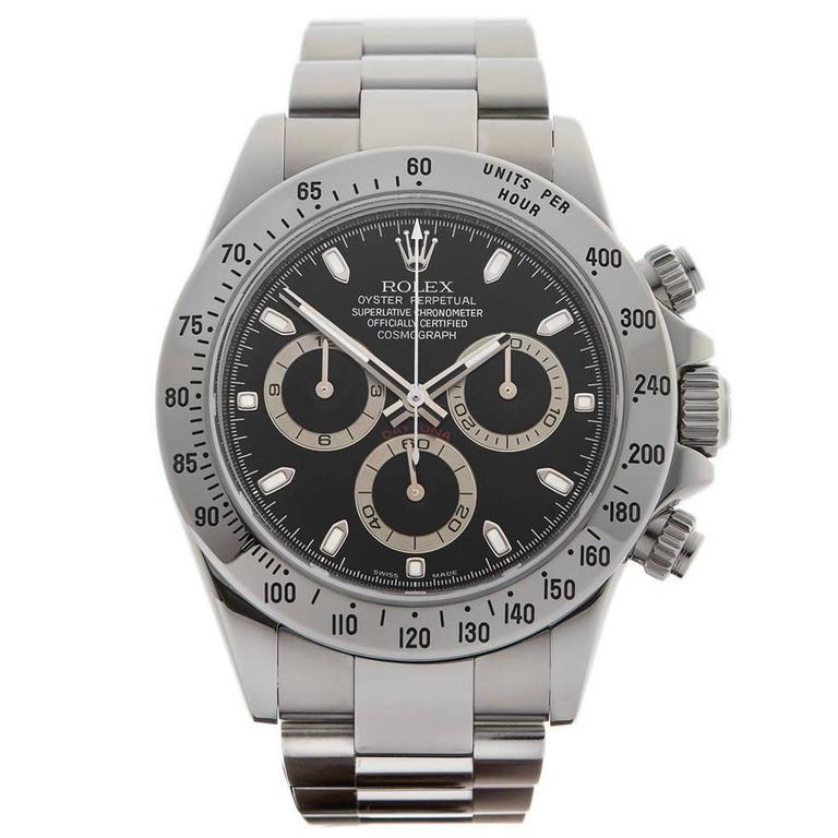 Rolex Stainless Steel Daytona Automatic Wristwatch at 1stDibs