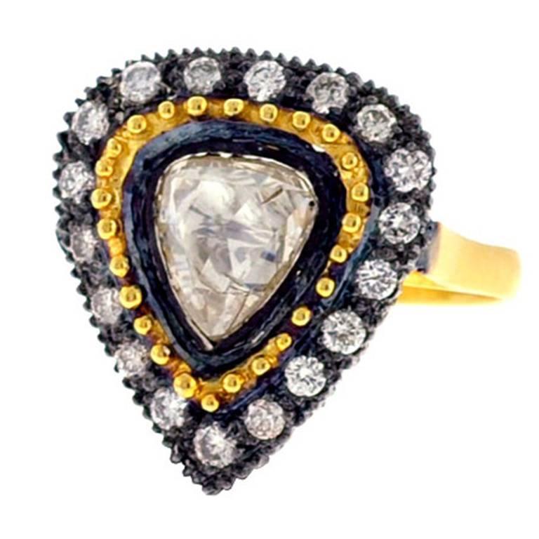 Trillion Shape Rose Cut Diamond Ring at 1stDibs