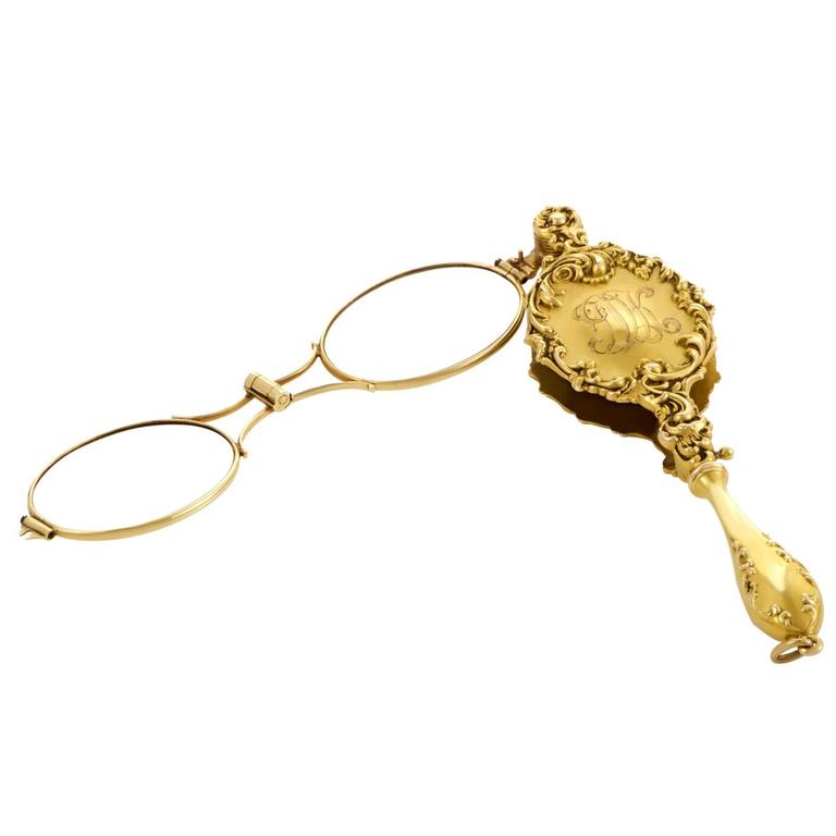 Diamond Yellow Gold Lorgnette at 1stDibs