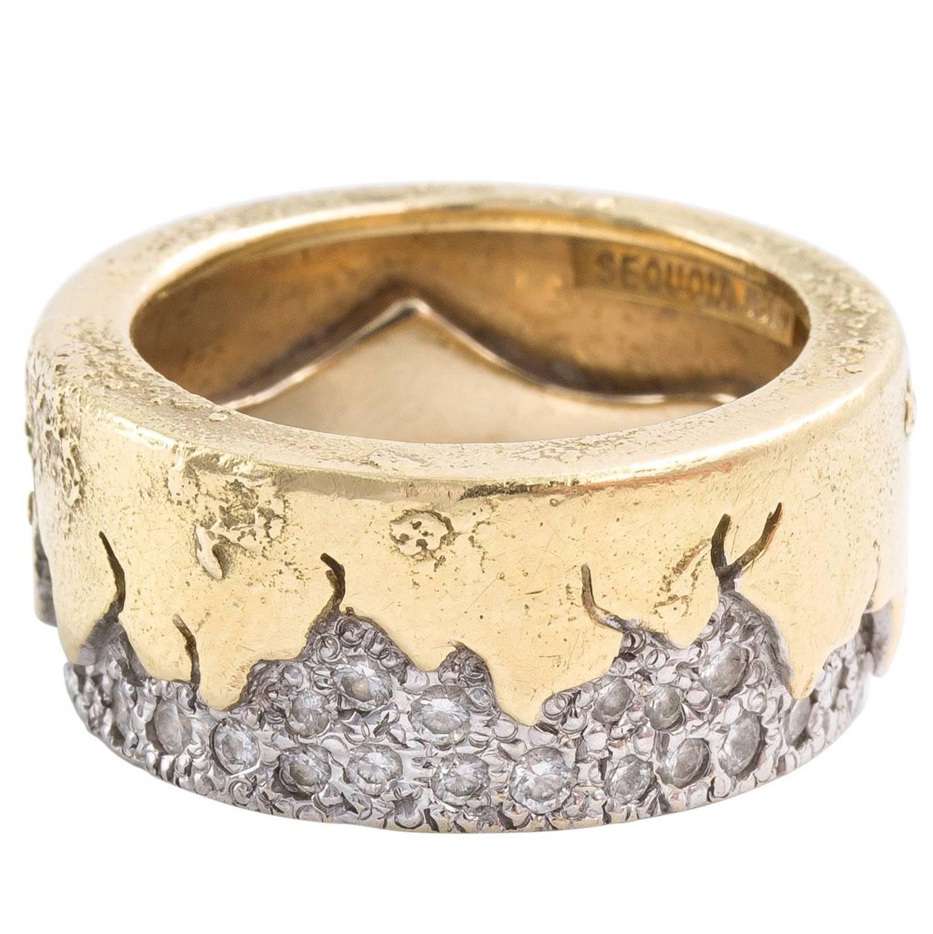 Abstract Gold and Diamond Ring For Sale at 1stDibs | abstract gold ring