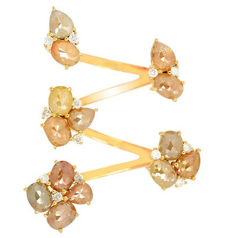 Ice Diamond Gold Ring at 1stDibs