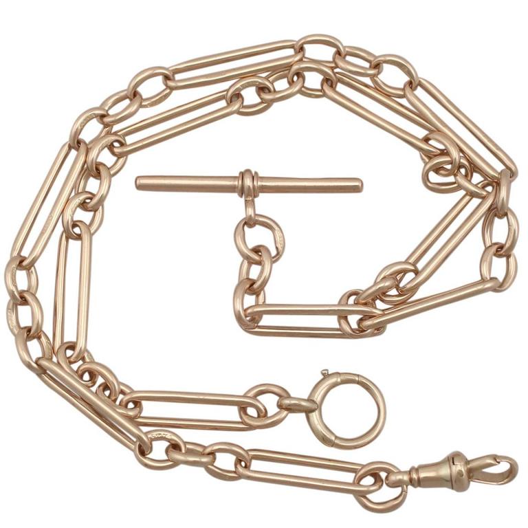 1900s Antique Yellow Gold Double Albert Watch Chain at 1stDibs | double ...