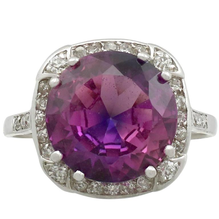 1920s Synthetic Corundum 'Artificial Alexandrite' Diamond Platinum ...