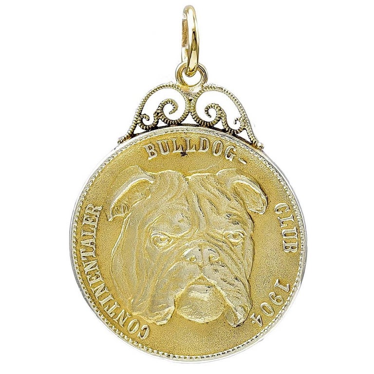 Gold Bulldog Charm/Pendant at 1stDibs | gold bulldog pendant, bulldog ...
