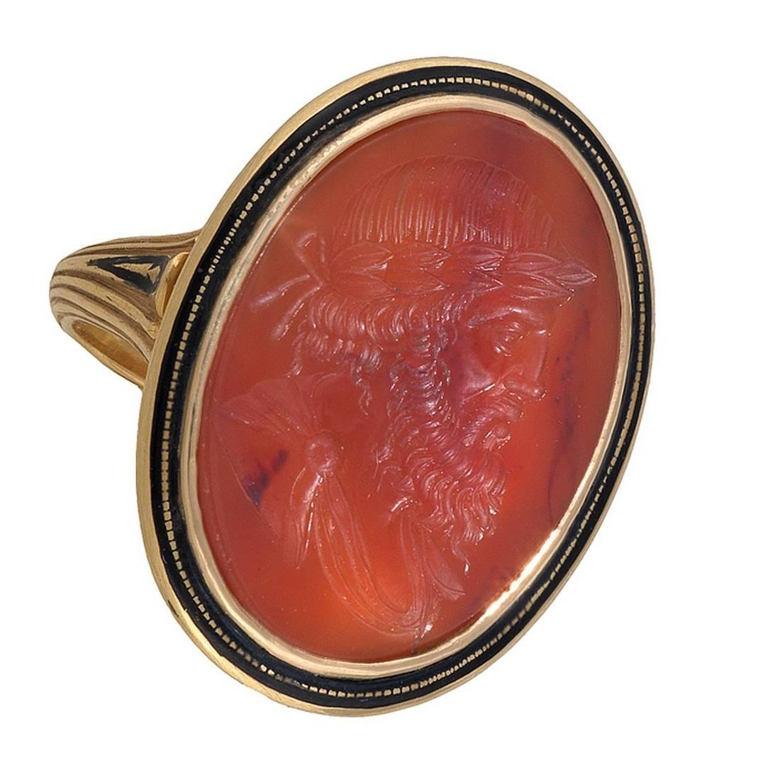 Sapphire Intaglio Ring Late 18th Century Roman Emperor Caligola at ...