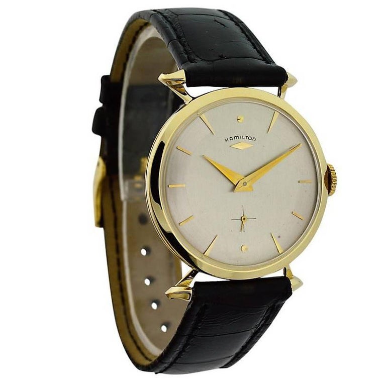 Hamilton Yellow Gold Sir Echo Manual Wristwatch, circa 1950s at 1stDibs