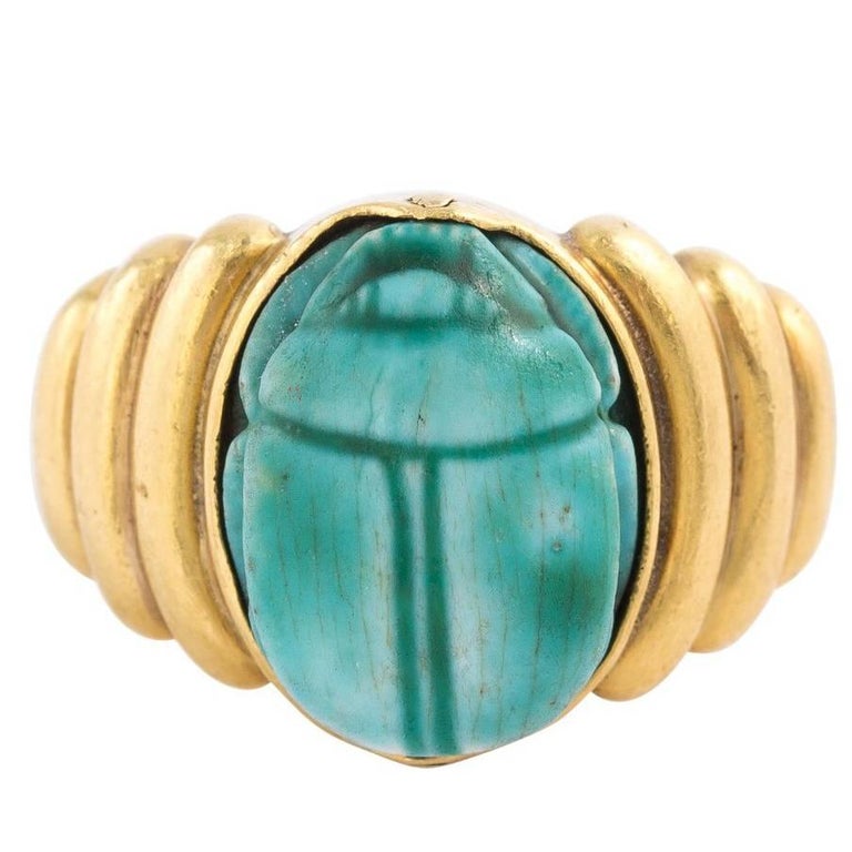 Scarab Ring in 18 Karat Gold at 1stDibs