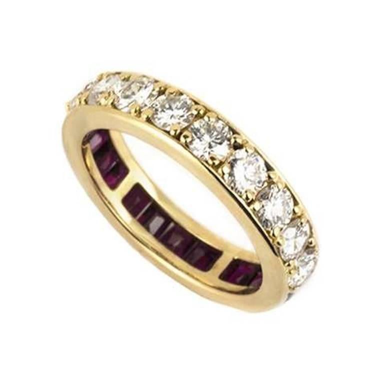 Diamond and Ruby Dress Ring For Sale at 1stDibs