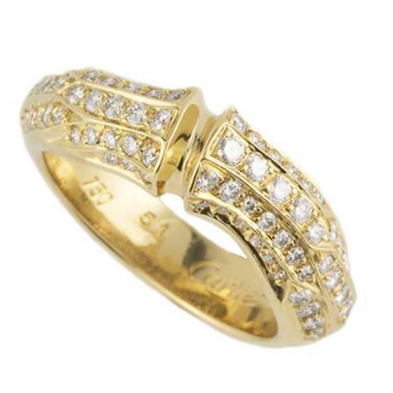 Cartier Diamond Set Bamboo Ring at 1stDibs | cartier bamboo ring