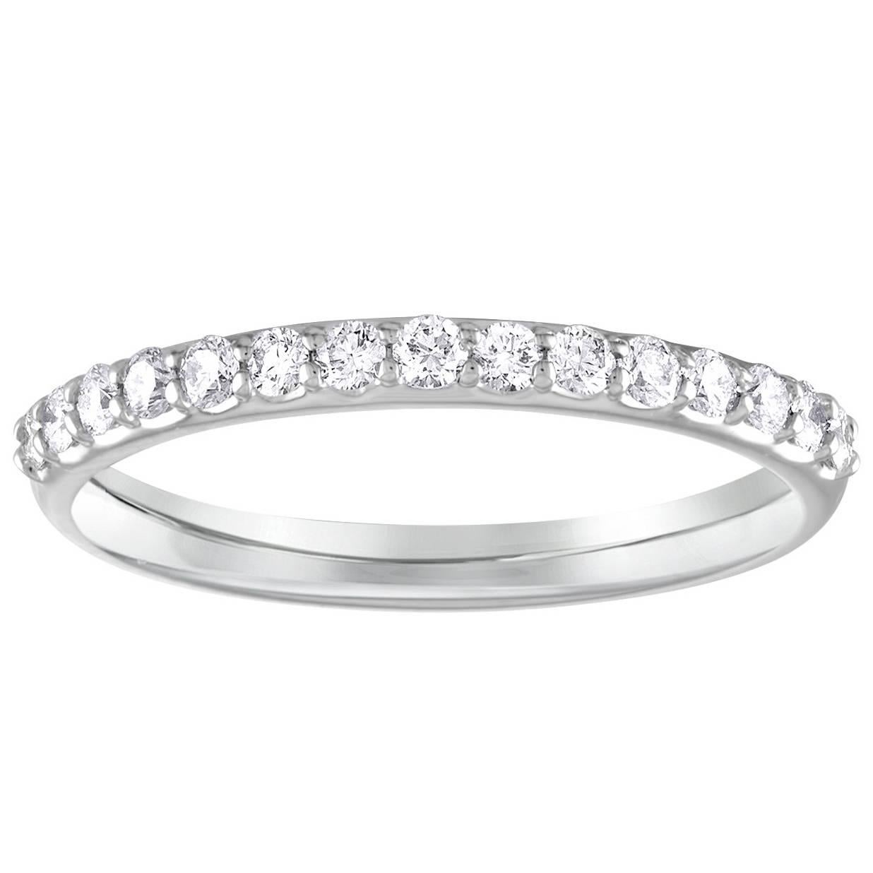 Half Diamond Setting Platinum Ring For Sale at 1stDibs