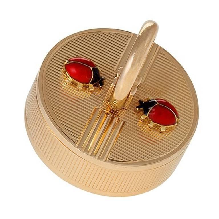 Cartier London Mid-20th Century Gold and Enamel Pillbox at 1stDibs ...