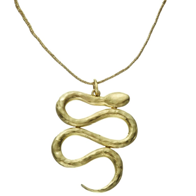 Snake Serpenti Gold Necklace For Sale at 1stDibs