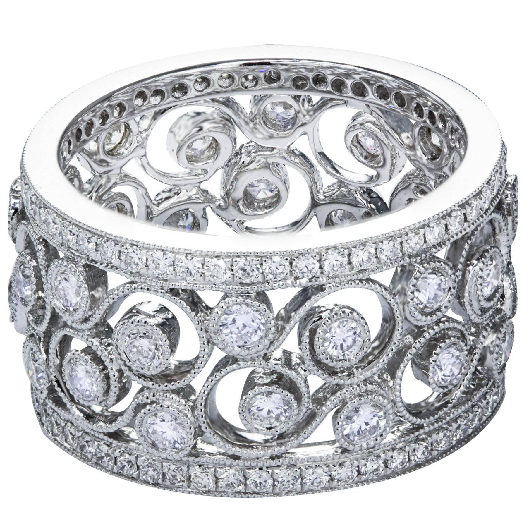 Diamond Antique Style Fashion Band Ring For Sale at 1stDibs