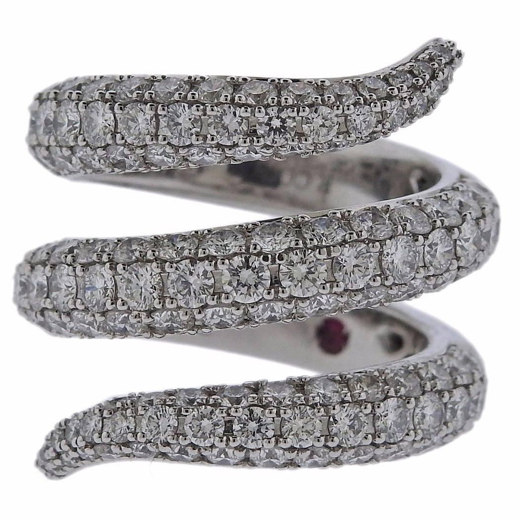Roberto Coin Diamond Gold Cobra Snake Wrap Ring For Sale at 1stDibs ...