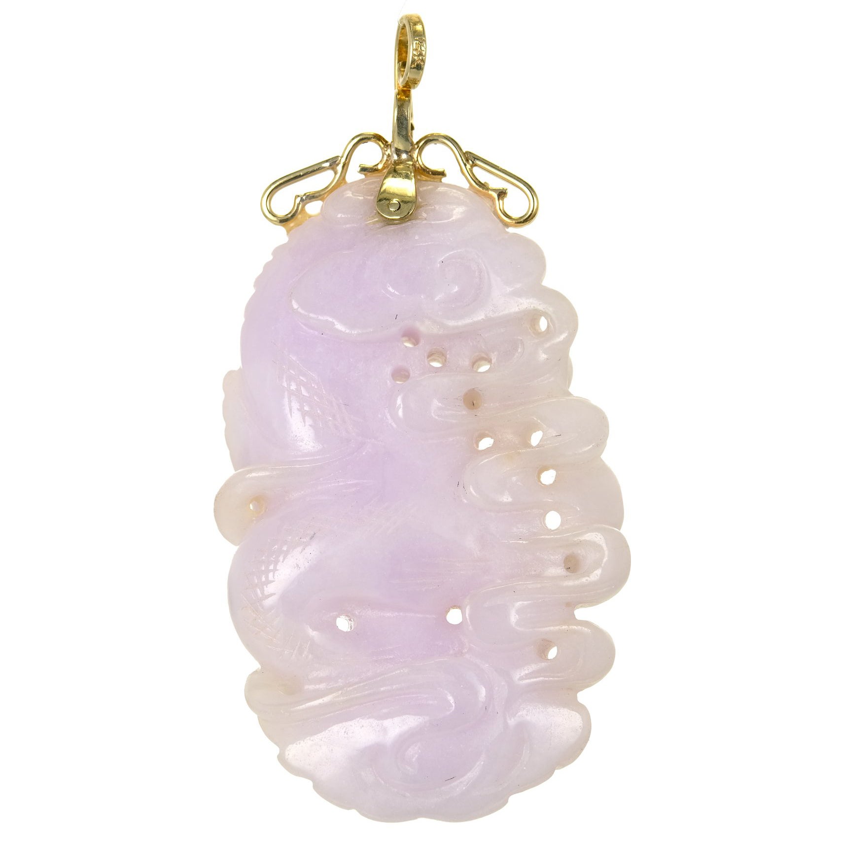 GIA Certified Jadeite Jade Ruby Hand Carved Floral Gold Pendant at 1stDibs